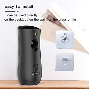 Automatic air freshener dispenser, wall-mounted automatic Air Freshener Sprays sprayer for Home indoor, Airport, Bedroom, Hotel, Office, Commercial Place (Black)