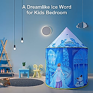 Hamdol Princess Play Tent, Frozen Toy for Girls, Ice Castle Kids Tent Indoor and Outdoor, Large Imaginative Playhouse 51" X 40" with Carrying Bag for 1 2 3 4 5 6 7 8 9 Years Old Girls Gift