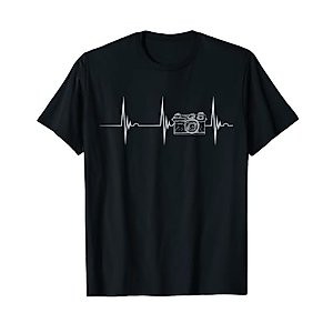 Photographer Camera Heartbeat EKG Pulse Photography Lover T-Shirt