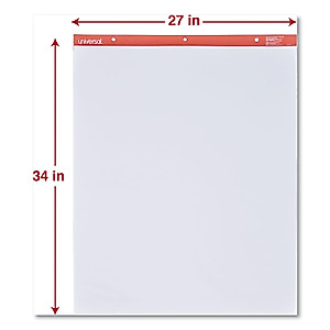 Universal UNV35600 27 in. x 34 in. Unruled Easel Pads/Flip Charts - White (50 Sheets, 2/Carton)