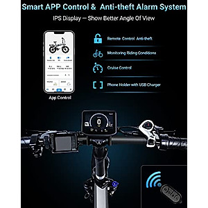 Luckeep Folding Electric Bike for Adults, 750W BAFANG Motor, 48V 15AH Battery, 30MPH 60Miles Range, Hydraulic Disc Brake, APP Control, Keyless Control 20*4" Fat Tire Foldable Ebike, Shimano 7-Speed UL