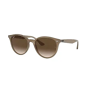 Ray-Ban RB4305 Round Sunglasses, Opal Beige/Brown Gradient, 53 mm