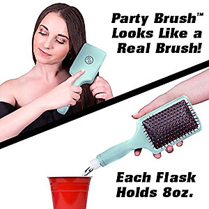 GoPong Party Brush Flask 2 Pack - Hidden Alcohol Booze Bottles, Includes Funnel and Liquor Bottle Pour Spout