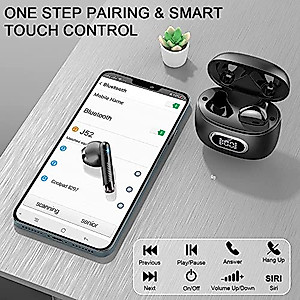 Wireless Earbud, Bluetooth 5.3 Headphones Deep Bass Bluetooth Earbud with 4 Mics, Bluetooth Earphones in Ear Noise Cancelling Wireless Headphones, IP7 Waterproof 42H Ear Buds, LED Display - 2023 New