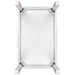 Flash Furniture HERCULES Series 46" x 30" Rectangular Antique Rustic White Solid Pine Farm Dining Table