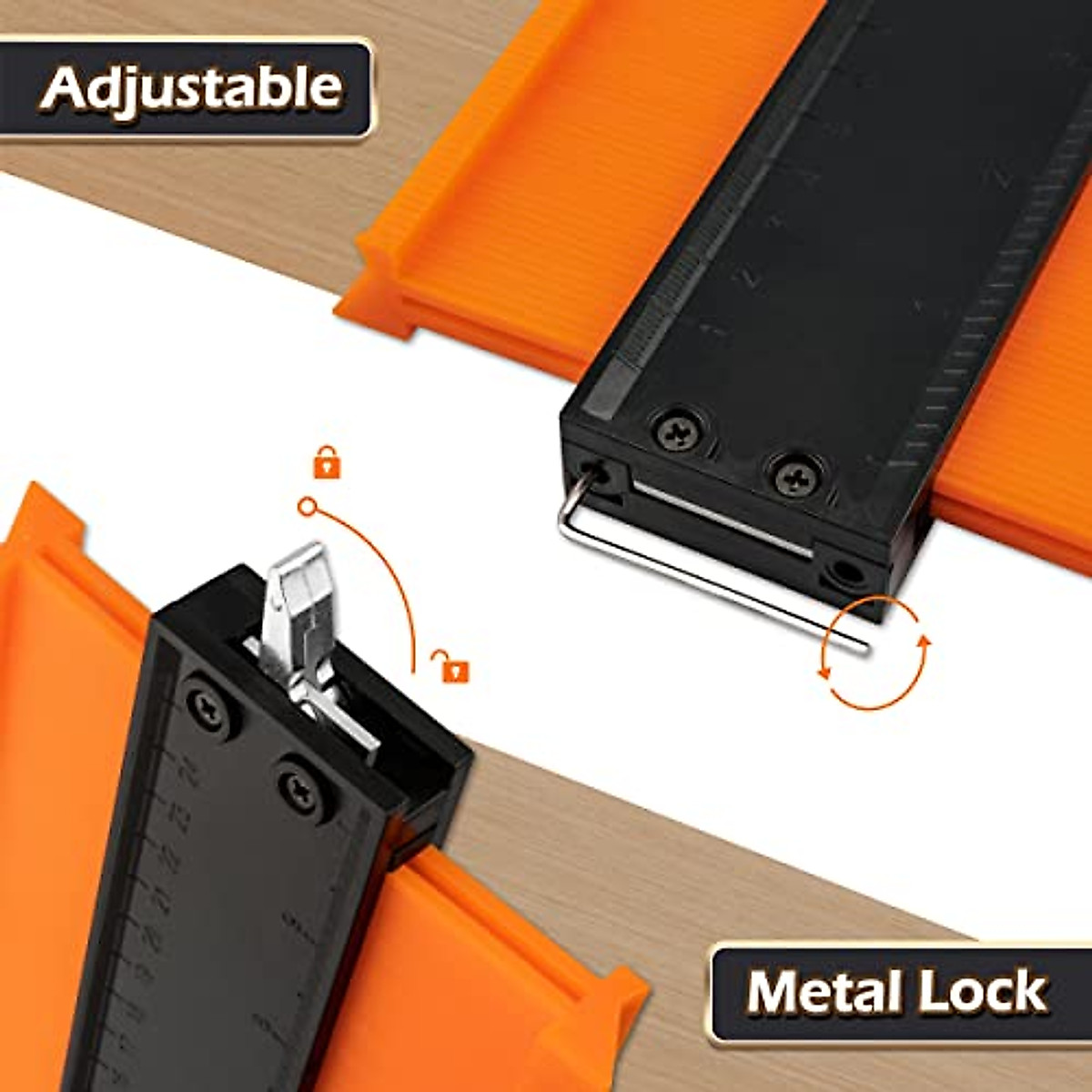 Contour Gauge Profile Tool 10inch, Men Gifts for Dad Boyfriend Husband, Shape Duplicator Flooring Tools for Woodworking-DIY Carpenter, Anniversary Birthday Gift Ideas for Him Grandpa,Cool Gadgets