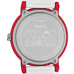 Timex X Peanuts Unisex Weekender 36mm Watch - White Strap White Dial Red Case