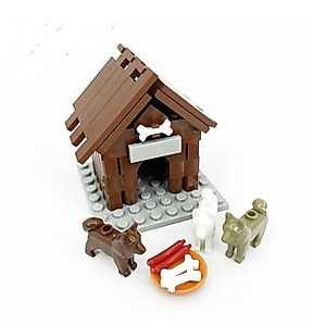 General Jim's Pets Double Decker Two Level Cat & Dog House Building Block Set - includes Cat Tower and Dog Kennel with Kittens and Dogs
