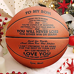 Fathers Day Birthday Gifts For Men, Kids, Graduation Gifts For Son, Grandson From Dad, Mom, Grandparents, Engraved 29.5" Basketball Size 7, Gifts For Teen Boys, Gifts For Him, Men Gifts For Birthday