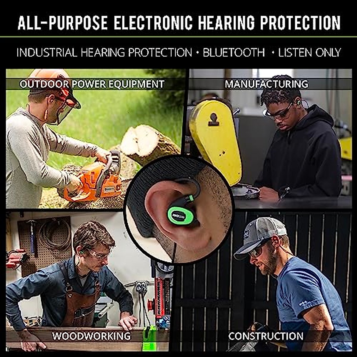 ISOtunes PRO 2.0 Listen Only Earbuds: Bluetooth 5.0 Earplug Headphones. 27dB Noise Reduction Rating, 16 Hour Battery, 79dB Volume Limit, OSHA Compliant Hearing Protection