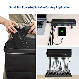 Powered USB Hub - UUSTK 16 Ports 120W USB 3.0 Data Hub - with Mounting Bracket and 12V/10A Power Adapter USB Hub 3.0 Splitter for Laptop, PC, Computer