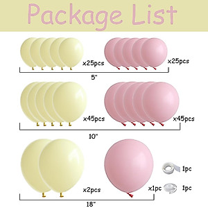 Pastel Pink Yellow Balloon Garland Arch Kit 143PCS Macaron Pink and Yellow Balloon Arch Kit for Honey Bear Baby Shower Princess Birthday Wedding Party Decorations