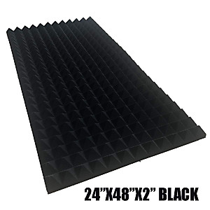4PACK 48 "X 24 "X 2" Black Acoustic Panels Studio Soundproofing e Tiles,