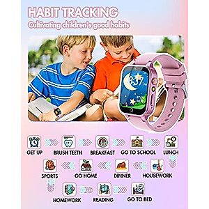 Smart Watch for Kids with Video Camera Music Player Educational Birthday Gifts for 6 7 8 9 10 11 12 Year Old Boys (Pink)