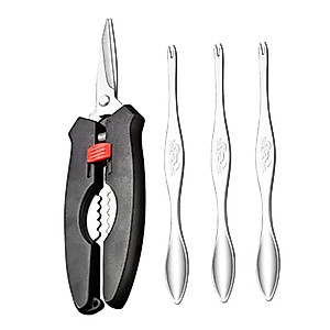 Seafood Tools 1 Set 4pcs Crab Eating Tool Pecan Cookies Seafood Tools Shellfish Lobster Crab Leg Crackers Seafood Opener Shellfish Tools Crab Opening Scissor Crab Picks Open Cut