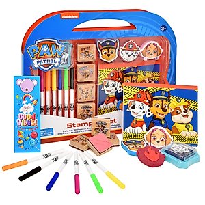Gift Boutique Paw Patrol Kids Coloring Stamper and Activity Set, Mess Free Craft Kit for Toddlers Boys and Girls, Drawing Art Supplies Included Sketchbook, Bookmark, 3 Foam and 4 Wooden Stampers