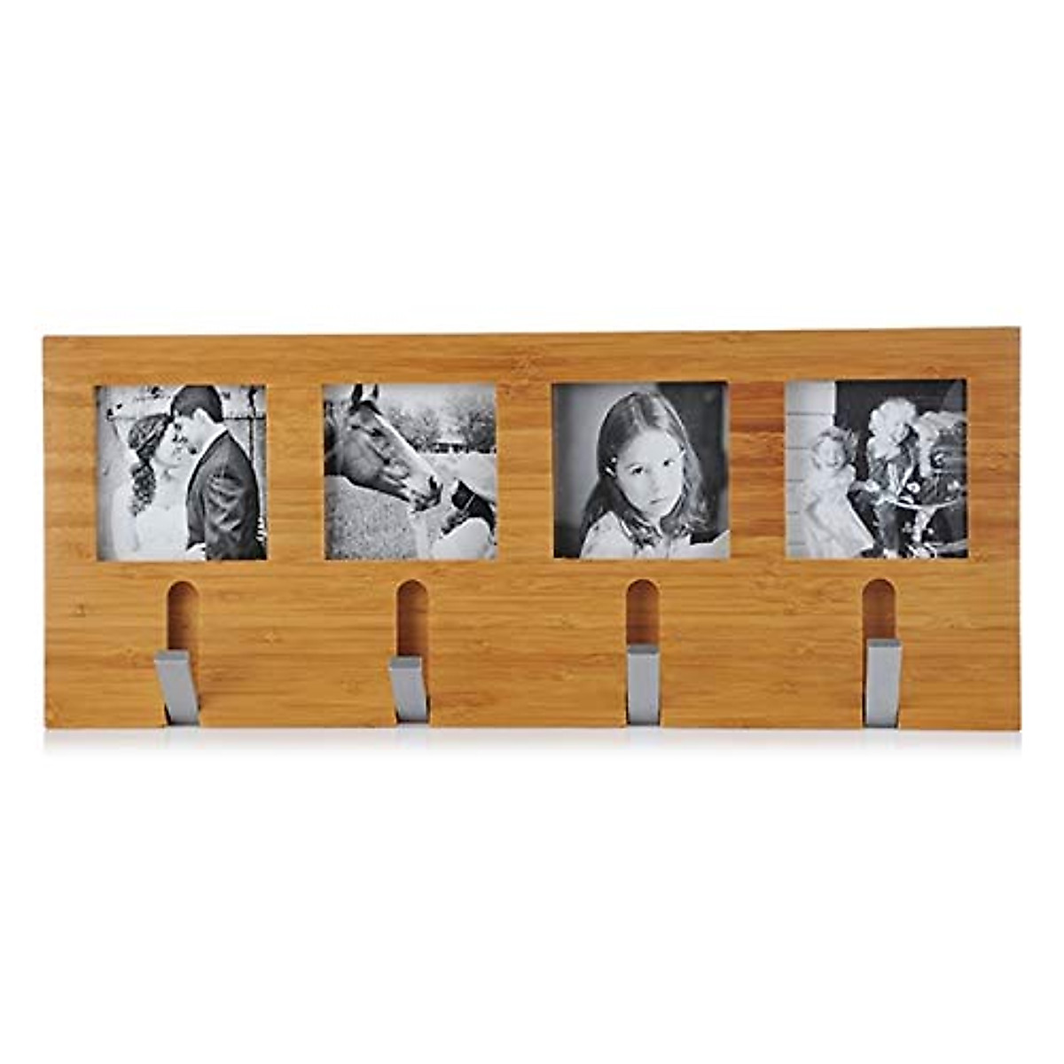 DUO ER 50 x 20cm Natural Bamboo Hanger Wall Hanging Debris Handbag Hat Scarf Hook Decorative Keychain Photo Frame Hook Hanger