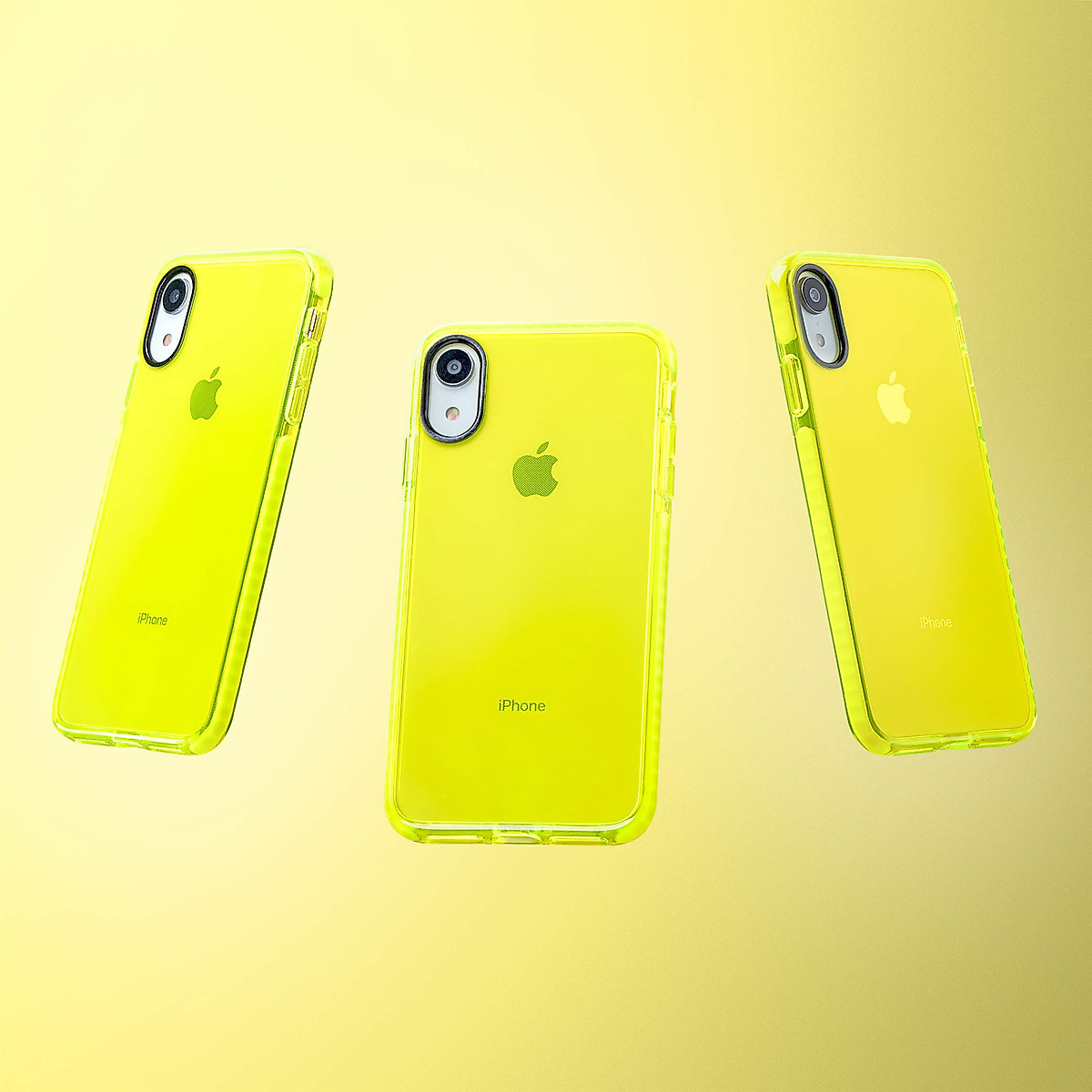 SteepLab Barrier Case for iPhone XR (2018, 6.1" Screen) - Impact Absorbing Case with Full Body Protection and Raised Bezel (Hi-Energy Neon Yellow)