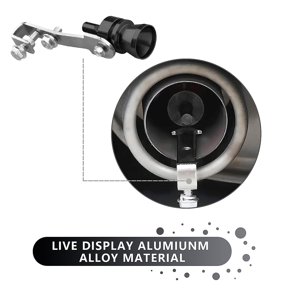 QODOLSI Pack-2 Turbo Sound Whistle Simulator, 4.0In x 0.9In Car Roar Maker Tail Pipe Whistle, Aluminum Turbo Sound Whistle Exhaust Muffler Sound Booster, Car Universal Styling Accessories (Black)