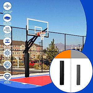VANCL Pole Padding 4" Square Garage Pole Padding Heavy Duty Basketball Pole Pads 4 Inch Durable Basketball Pole Pad UV-Resistant Waterproof, Black (Fit 4x4 Inch Pole-6 Feet Tall)