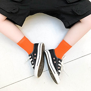 MINI PANDA Little Girl's Socks, Girls Socks Cute,girls Crew Socks 9 Pairs Pack (9 pairs-5, 9-12 Years)