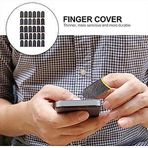 Finger Sleeves Screen Protectors Game, Finger Gloves Gaming Versatile Finger Covers Anti- Fiber Finger Protectors Thumb Sleeves for Gaming -30pcs Black Gloves Game Finger Sleeves