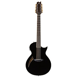 ESP LTD TL-12 Thinline 12-String Acoustic Electric Guitar, Black