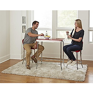 COSCO Stylaire 3 Piece High Top Set, Red & Chrome