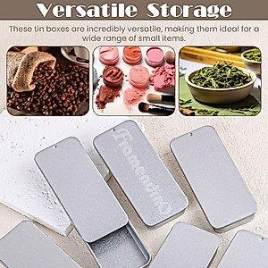 Framendino, 40 Pack Small Slide Top Tin Lip Balm Tins with Lids Mini Rectangular Metal Tins Containers for Jewelry Crafts Wedding Jewelry Lip Balm Container Cosmetic Organizer