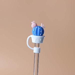 TEONEI Cactus Shape Straw Covers Caps,Straw Tip Covers,Reusable Drinking Straw Tips Lids Straw Toppers Straw Plug for 7-8mm Straws,4PCS