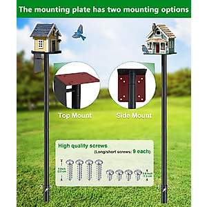 Bluebird House Pole 109 Inch, Heavy Duty Bird Feeder Pole for Outdoors, Adjustable Smart Bird Feeder Stand, Bird Buddy Mounting Pole