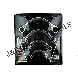 VCT 4pc SAE Ratcheting Double End Half Moon Reversible Wrench Set 3/8" - 7/8"