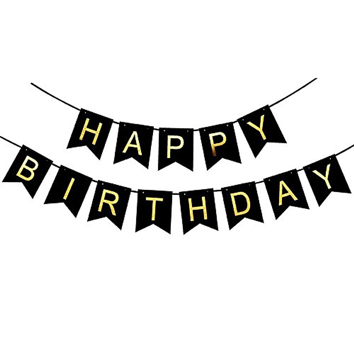 Birthday Decorations Black Happy Birthday Banner Paper Flowers Tissue Paper Pom Poms Paper Lanterns Paper Fans for Birthday Party