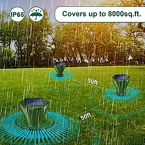Qualirey Mole Repellent Screw Solar Powered Ultrasonic Groundhog Repeller Mole Deterrent Spikes Snake Vole Gopher Armadillo Repellent Groundhog Deterrent Vibration Stake for Lawn Garden Yard (4 Pack)
