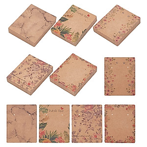 FINGERINSPIRE 150 pcs Flower Patterns Jewelry Display Cards Necklace Display Cards Cardboard Display Hanging Cards for Earrings, Necklaces, Bracelets(2.5x2inch)