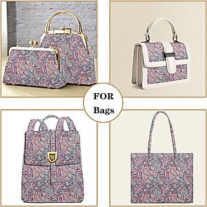 Picheng Paisley Flower Faux Leather Sheets: Paisley Cashew Flower Faux Leather Rolls 13.8"X53"(35cmX135cm) PU Solid Faux Leather Sheet for Making Crafts, Sewing DIY Projects (Paisley Flower-C)