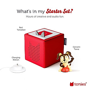 Toniebox Audio Player Starter Set with Playtime Puppy - Listen, Learn, and Play with One Huggable Little Box - Red