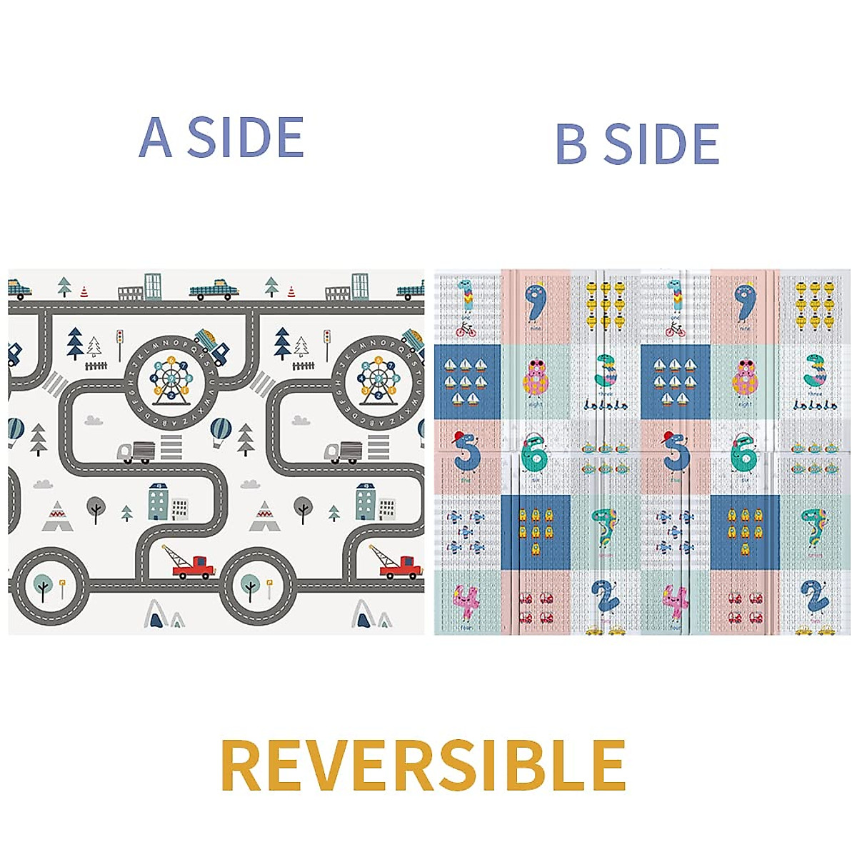 NuoPeng Foldable Baby Play Mat Crawling Mat Kids Folding Mat Large XPE Foam Portable Lightweight Waterproof Double Side Indoor or Outdoor Using Non Toxic for Babies, Infants, Toddlers