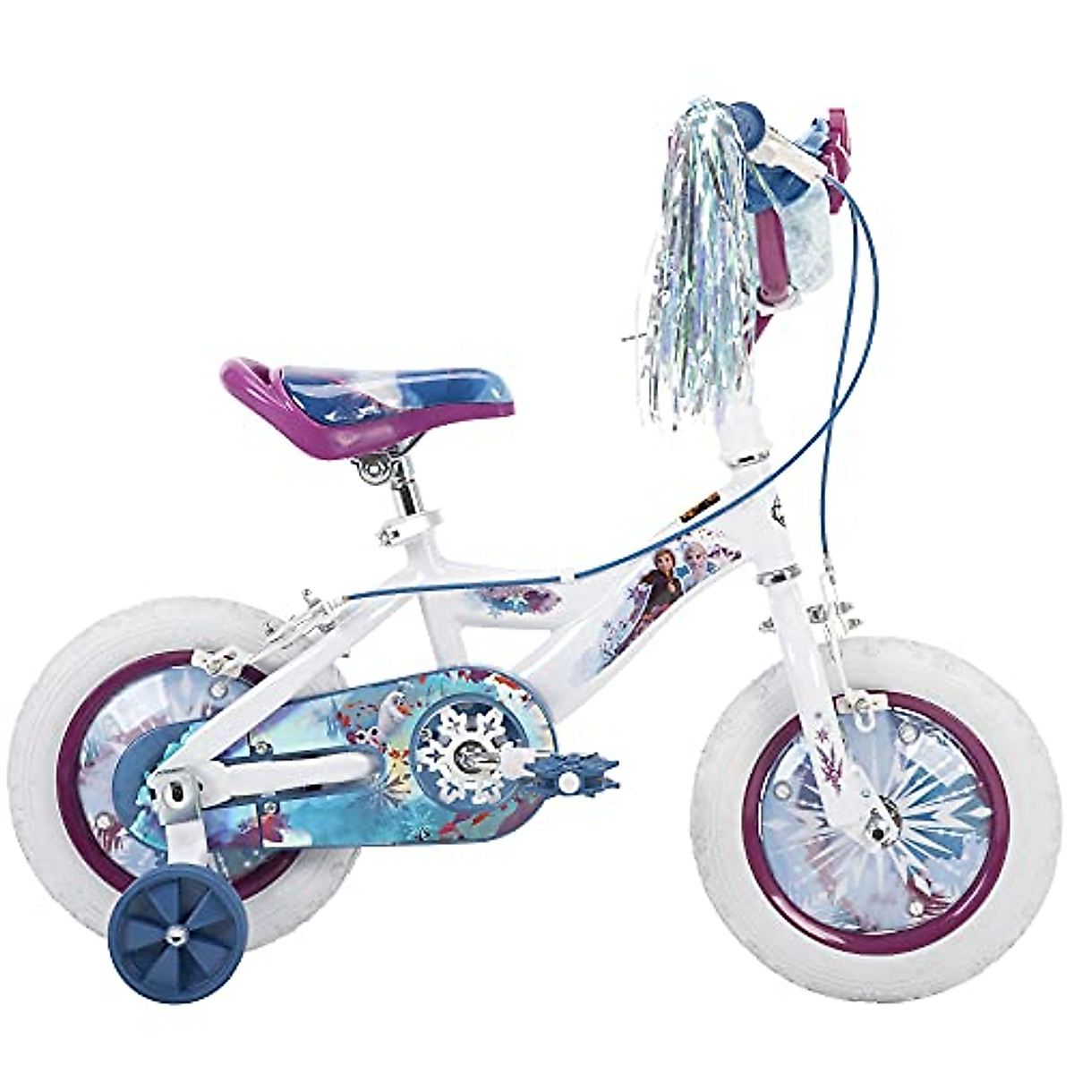 Huffy Frozen 2 Kid Bike, Training Wheels, Streamers & Basket Included, 12 inch