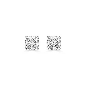 1.25 Carat Total Weight Round Natural Diamond Stud Earrings in 14K White Gold for Women with Push Backs - (JK Color, I1 Clarity) - Authenticity Certificate Included