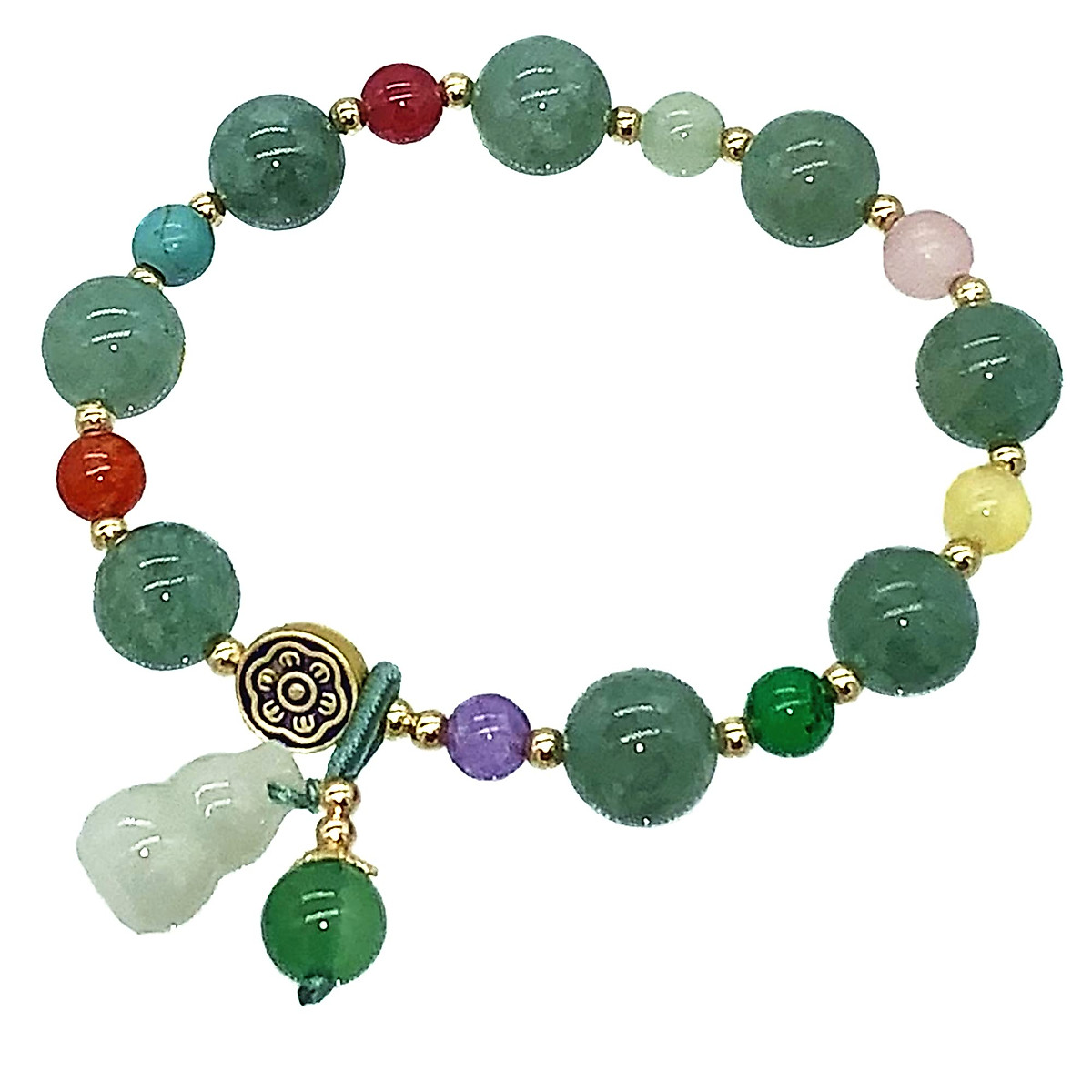 Feng Shui Handmade Chinese Wu Lou/Hu Lou Bracelet for Health and Protection (GREEN)
