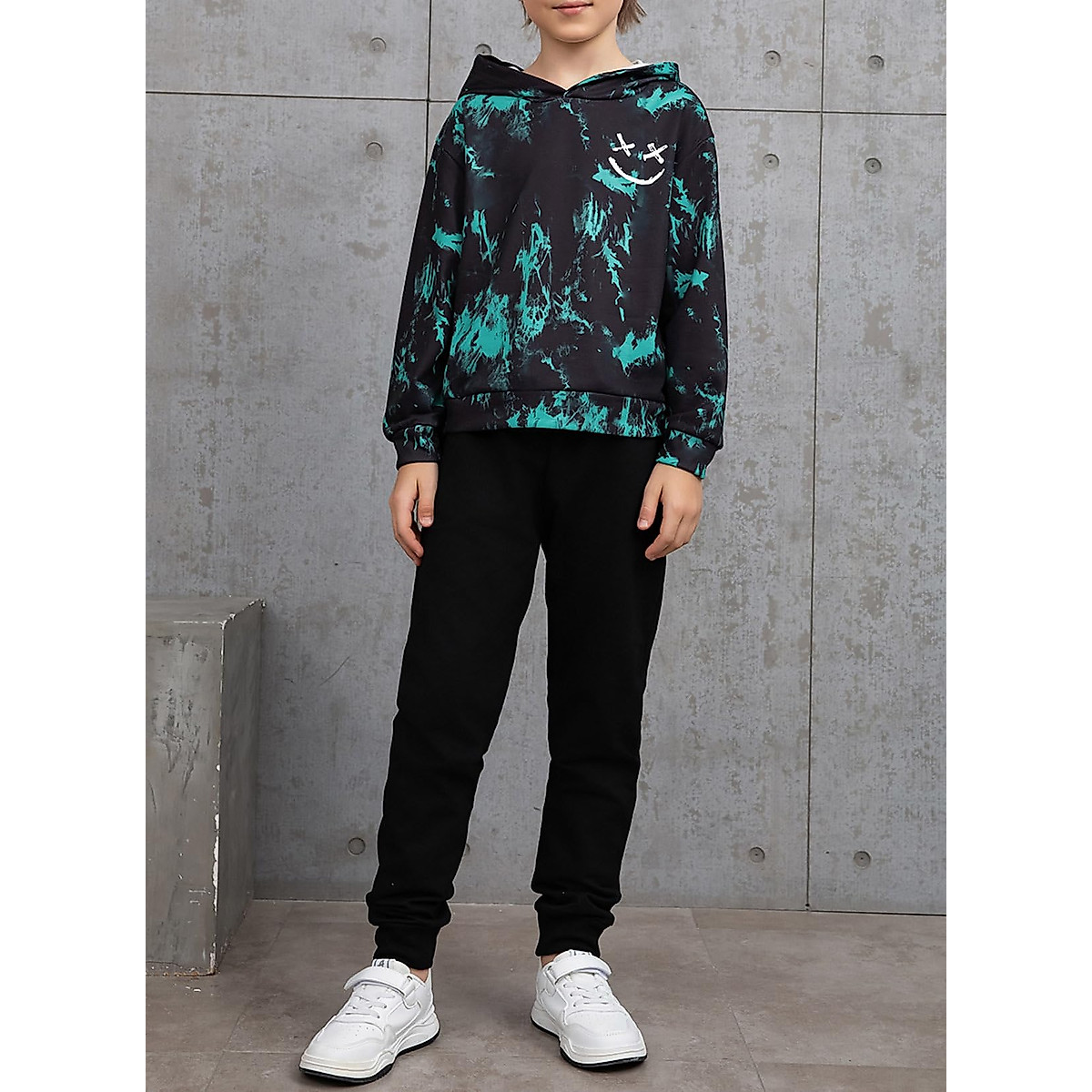 blibean Teen Boy Fall Clothes Sets Hoodies Preteen Kid Clothing Sweatshirt Pants Suit Two Piece Outfit Size 7-8 Year Old