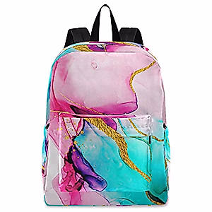 ZzWwR 3D Fashionable Abstract Marble Art Polyester Computer Backpack Big Daypack for Business Sport Travel School Bookbags