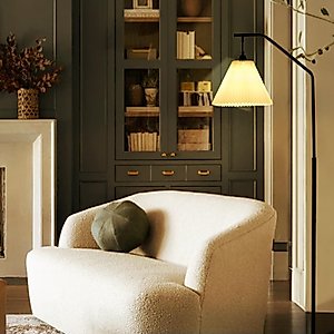 ArtCredit Arc Floor Lamp - 68.23in, Stylish Standing Lamp with Foot Switch, Lamps for Living Room, Bedroom, Office - 9W 2700K LED Bulb Included (Black)