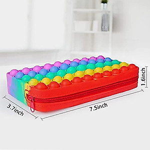 Clemas Pencil case, Pop Pencil Case Bubble Silicon Pencil Box Cosmetic Bag Stationery Storage Bag Decompression Toy for Kids, Pencil Case for Girls, Kids