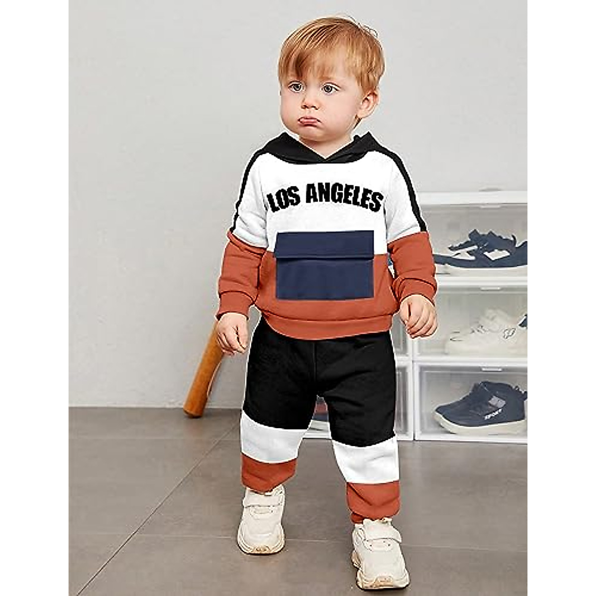 Toddler Boy Clothes 3t Boy Clothes 4t Boys Clothes Color Block Hoodie Long Sleeve Sweatshirt Sweatpants Sweatsuit Toddler Boy Fall Outfits Toddler Boy Winter Clothes Orange