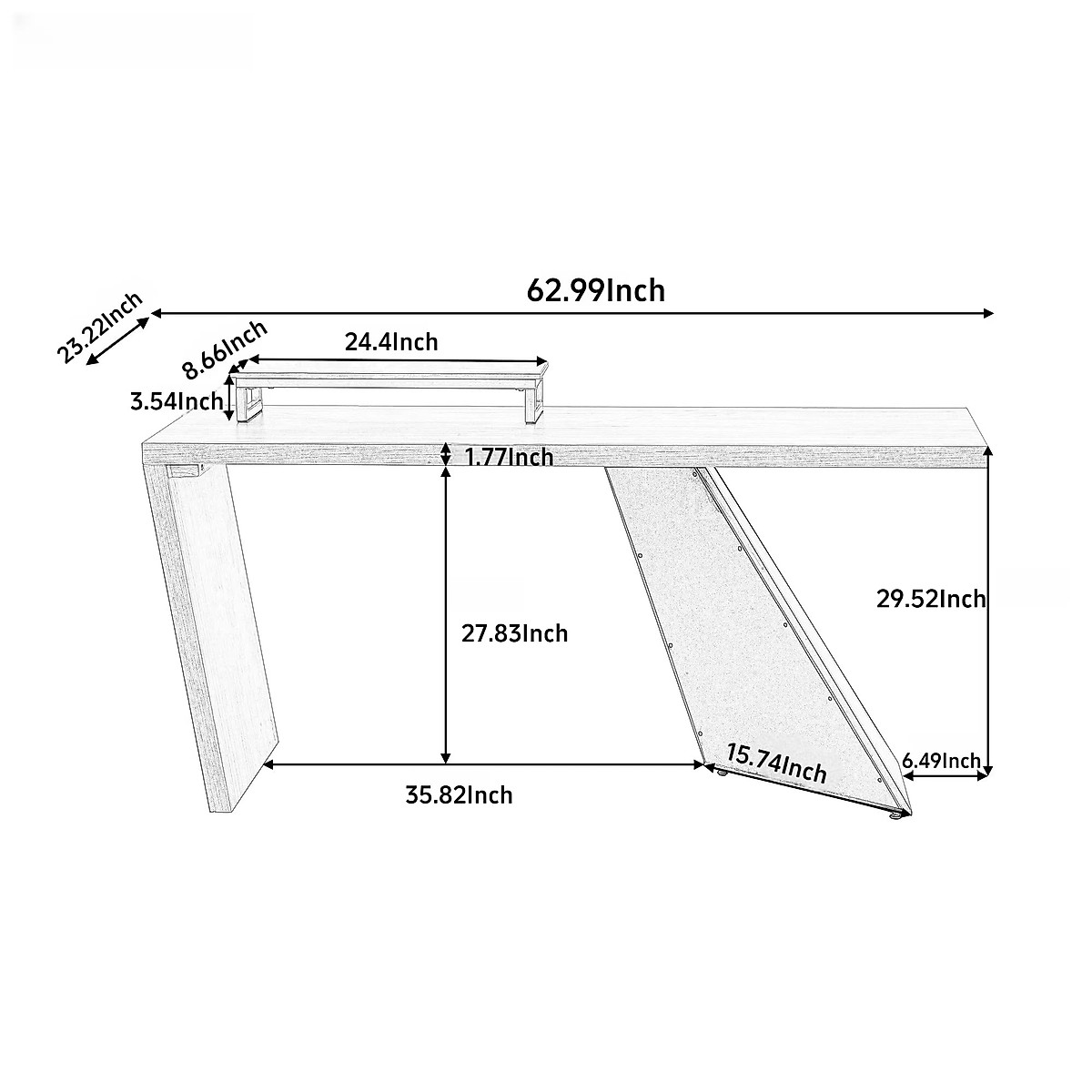 ChicFurnit Rectangular Computer Home Office Desk, Teak