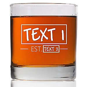 DAD EST 2021 Custom Personalized Whiskey Glass - Laser Engraved Etched Funny Gift for Dad Uncle Grandpa