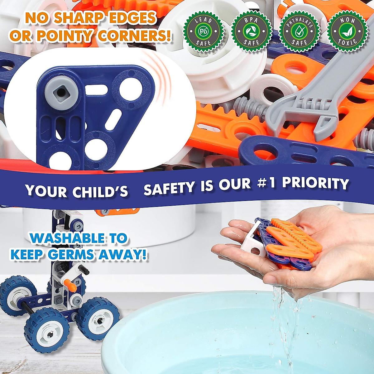 Building Toys Kits 152 Piece STEM Toys Erector Set for Boys Creative Construction Engineering Fun Educational Building Blocks Set for Boys and Girls Ages 6 7 8 9 10 11 12 Year Old, Best Toy Gift