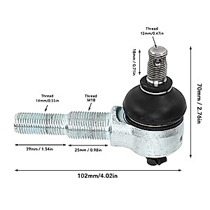 Joint Kit Heat Treated Tie Rod End Prevent Vibration Anti Rust High Hardness M12- M18 For 250cc 200cc Electric ATV UTV Go Kart